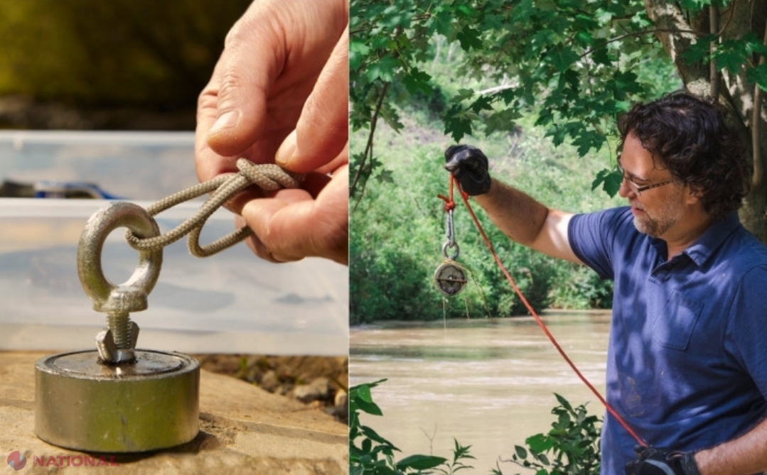 Un cuplu care „pescuia cu magnetul” într-un lac a descoperit un seif cu ...