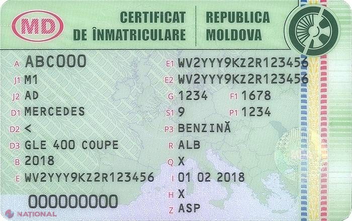 FOTO // Cum vor arăta certificatele de TIP NOU de înmatriculare a ...