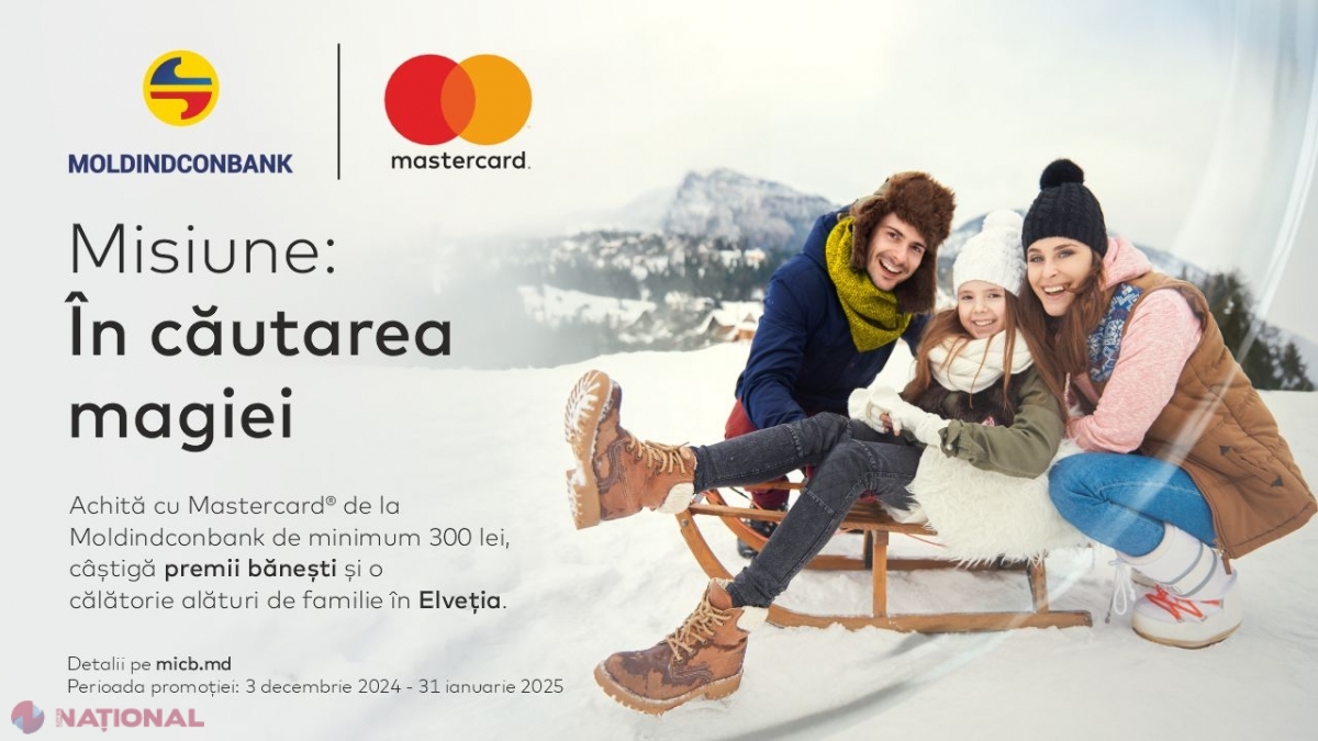 Câștigă PREMII și o vacanță de vis în Elveția cu Moldindconbank și Mastercard