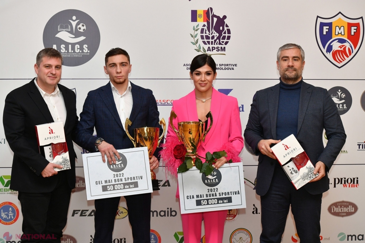 FOTO // Anastasia Nichita și Denis Vieru, SPORTIVII ANULUI 2022. Cei doi laureați au primit câte ...