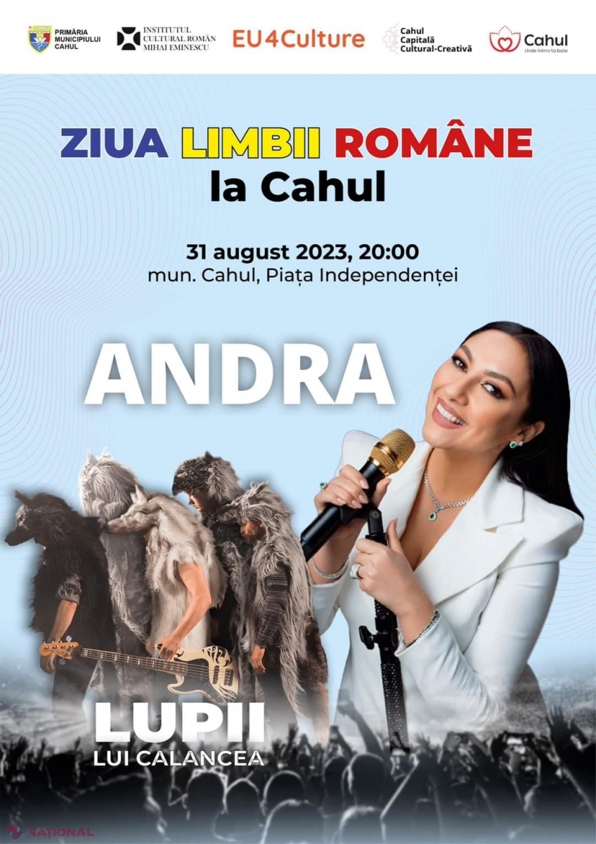 Andra și ,,Lupii" lui Calancea, concert de Ziua Limbii Române, la Cahul