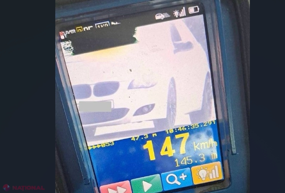 Un tânăr de 20 de ani, fără permis de conducere, „zbura” cu aproape 150 km/h printr-o localitate ...